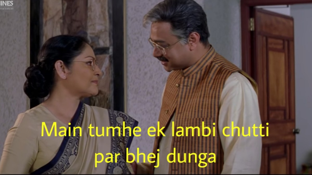 Main tumhe ek lambi chutti par bhej dunga - Indian Meme Templates